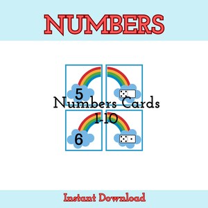 Number Matching Game, Numbers Cardds 1 to 10, Printable Learning ...