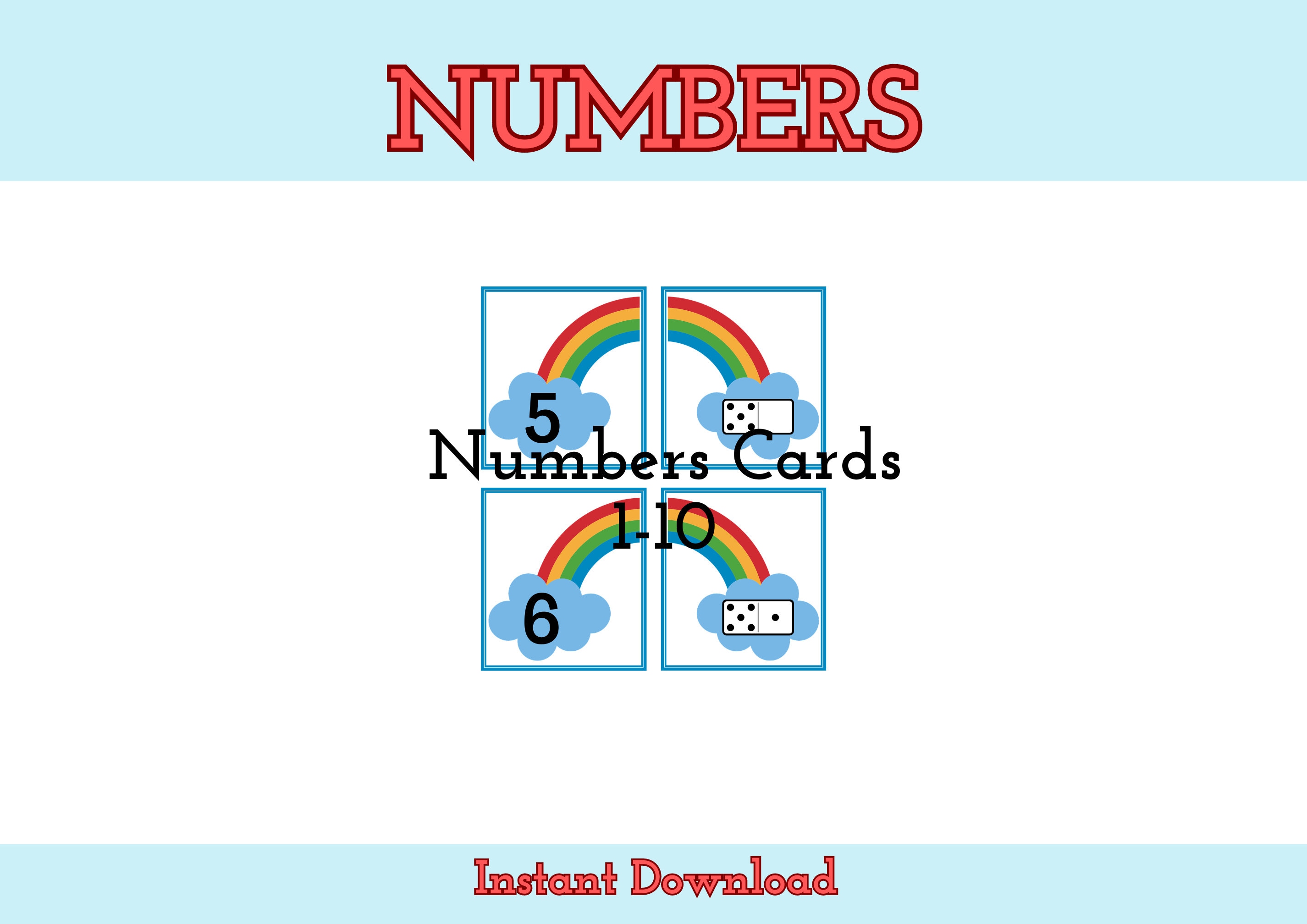 Number Matching Game, Numbers Cardds 1 to 10, Printable Learning ...
