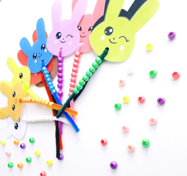 Color Sorting, Color Sorting Pipe Cleaner and Bead, Fine Motor Skills ...