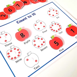 Learn to Count 1 to 10 With Apple - Etsy