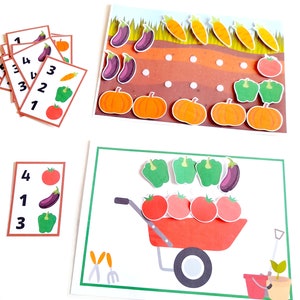 Vegetable Counting Activity for Toddlers and Preschoolers - Etsy