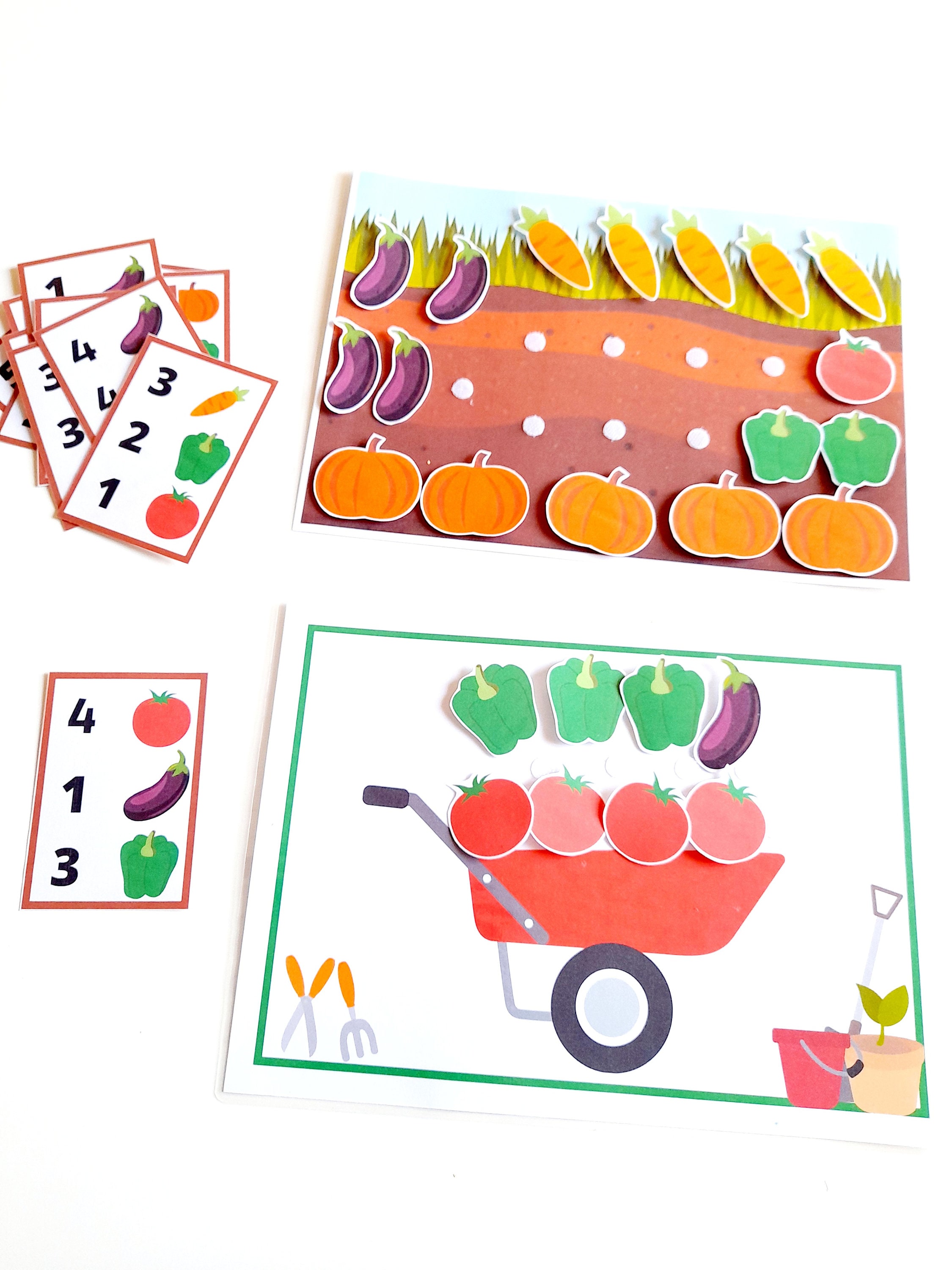 Vegetable Counting Activity for Toddlers and Preschoolers - Etsy Canada