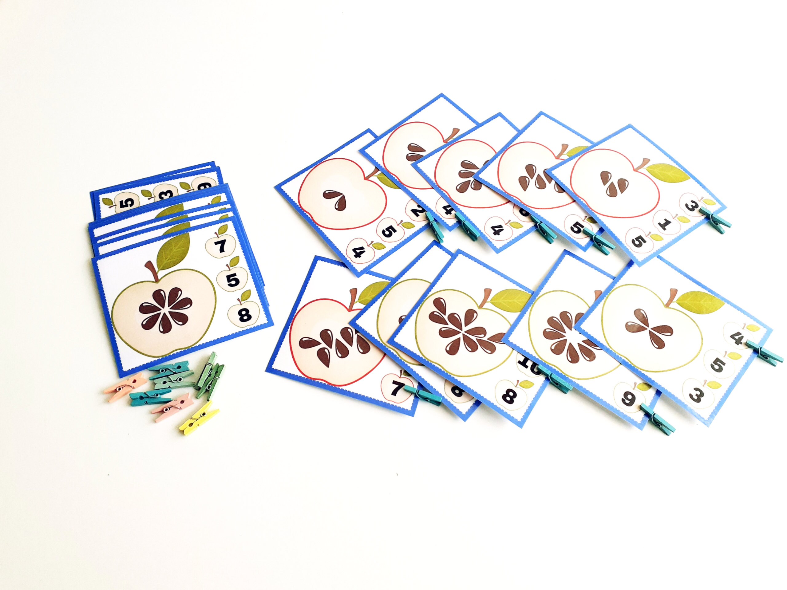 Counting Clips Cards, Counting Activity, Kindergarten Worksheets Math ...