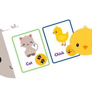 11 Printable Farm Animals Flashcards, Animal Footprints - Etsy