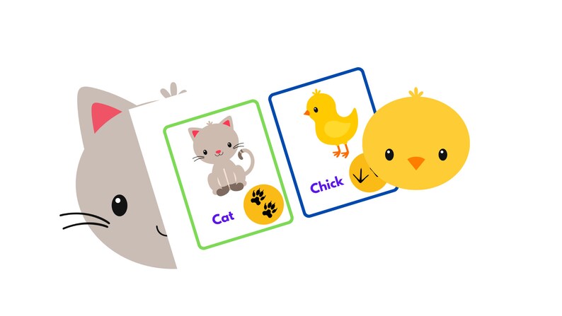 11 Printable Farm Animals Flashcards, Animal Footprints - Etsy