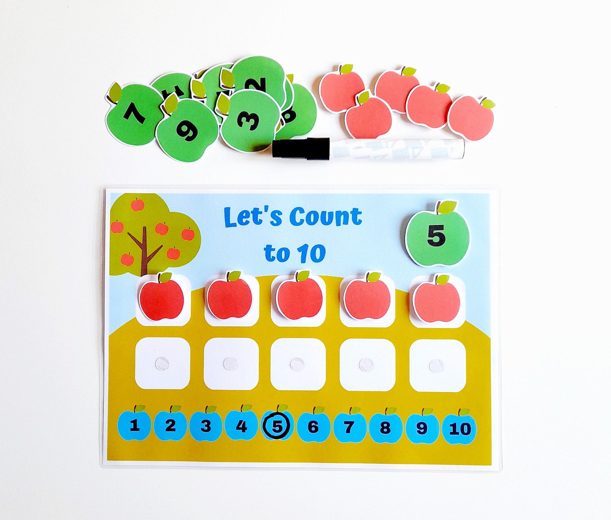 Apple Counting Activity Numbers 1 to 10 Count for Kids - Etsy