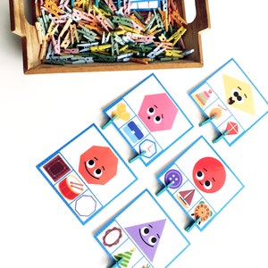 Shape Flash Cards, Shape Matching Worksheet, Shape Matching Game, Shape ...