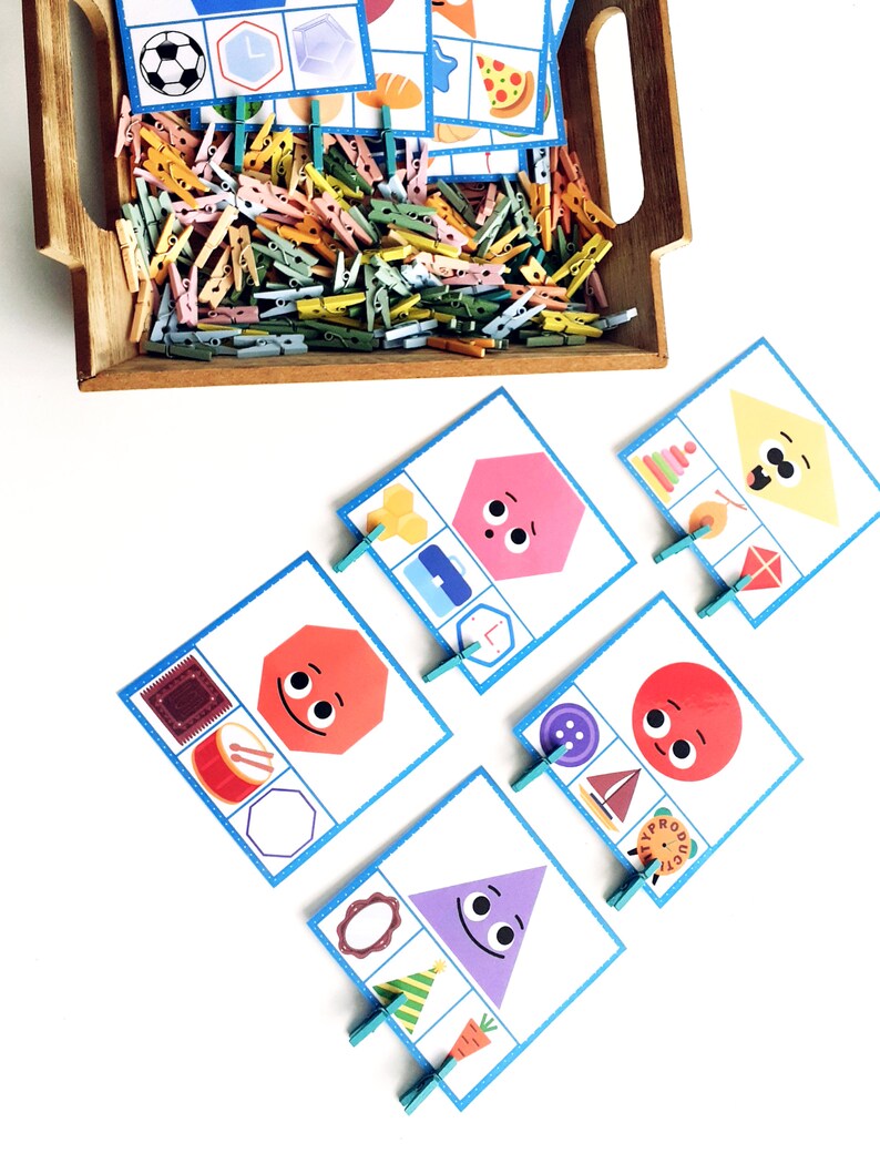 Shape Flash Cards, Shape Matching Worksheet, Shape Matching Game, Shape ...