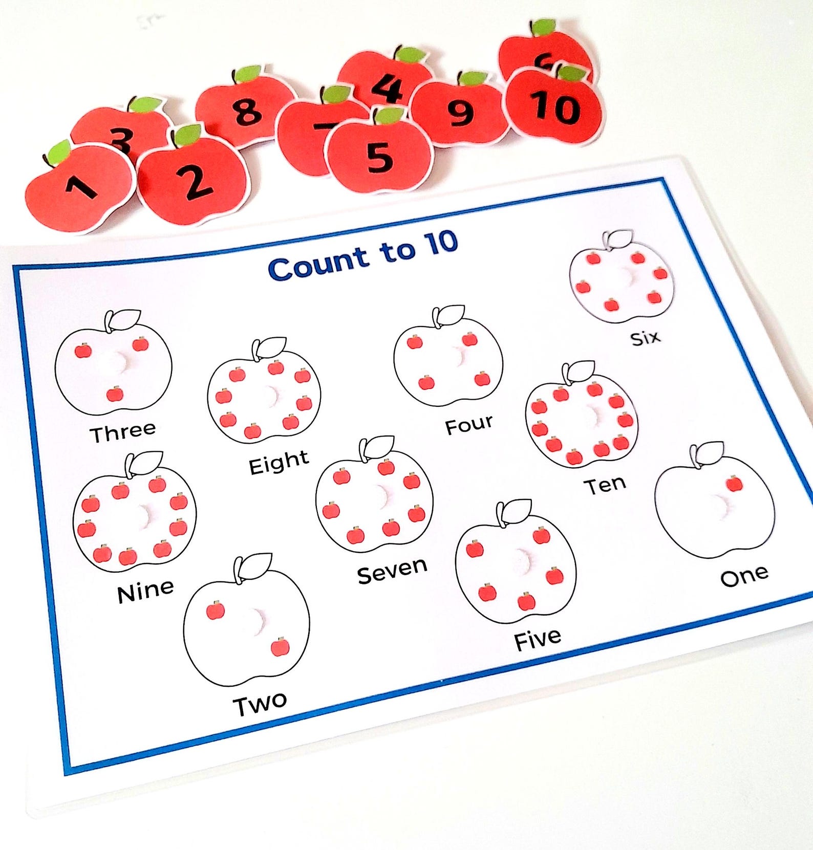 Learn to Count 1 to 10 With Apple - Etsy