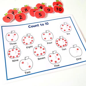 Learn to Count 1 to 10 With Apple - Etsy