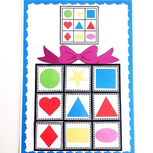 Shape Pattern Activity, Pattern Strips, Shape Matching Game, Preschool ...