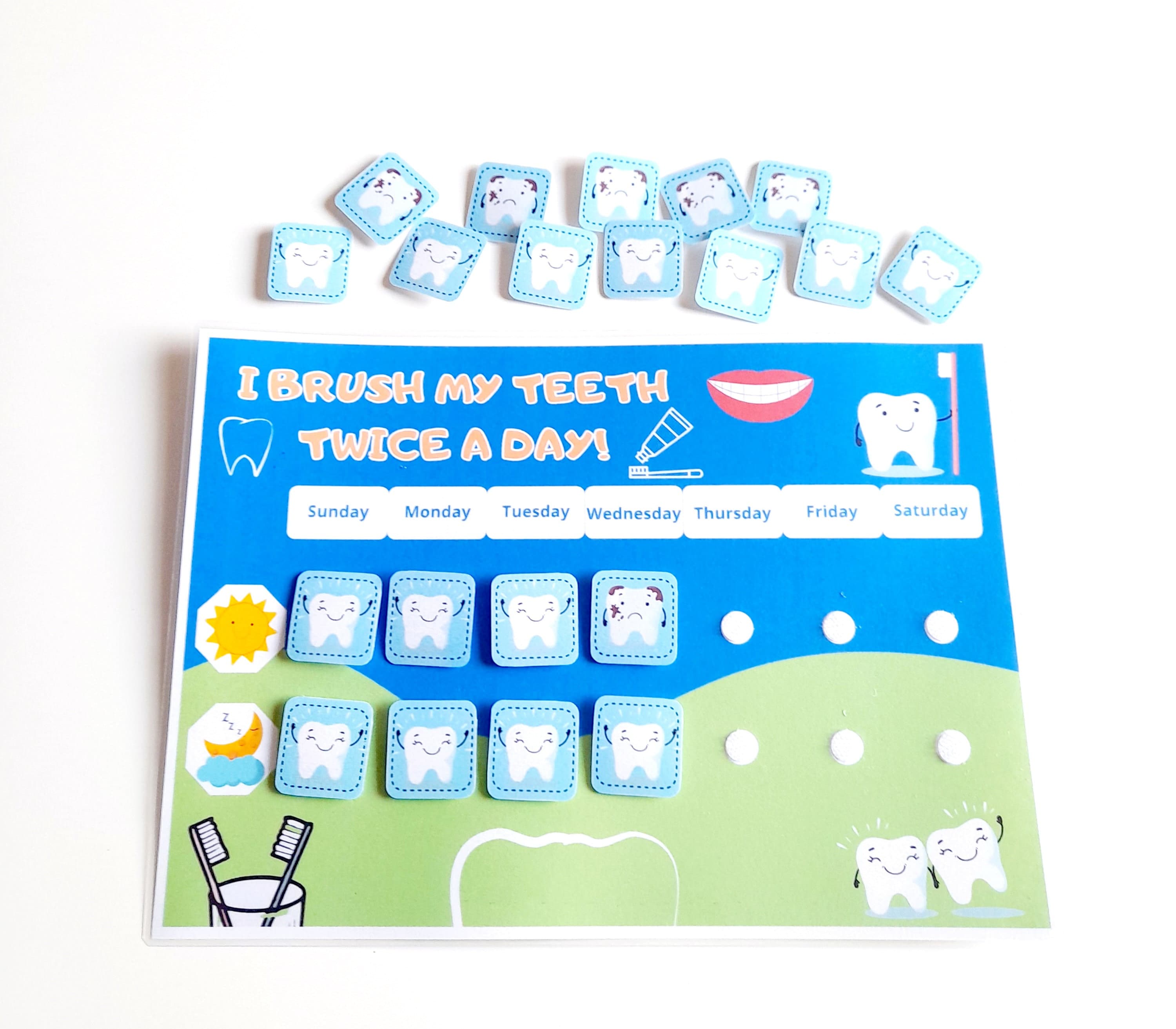 Teeth Brushing Chart Calendar for Kids and Daily Healthy Teeth - Etsy