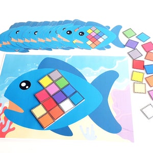 Fish Pattern Activity, Pattern Strips, Color Matching Game, Preschool ...