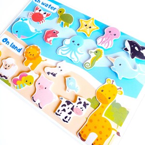 Sorting Land Animals and Water Animals for Toddlers and Preschoolers - Etsy