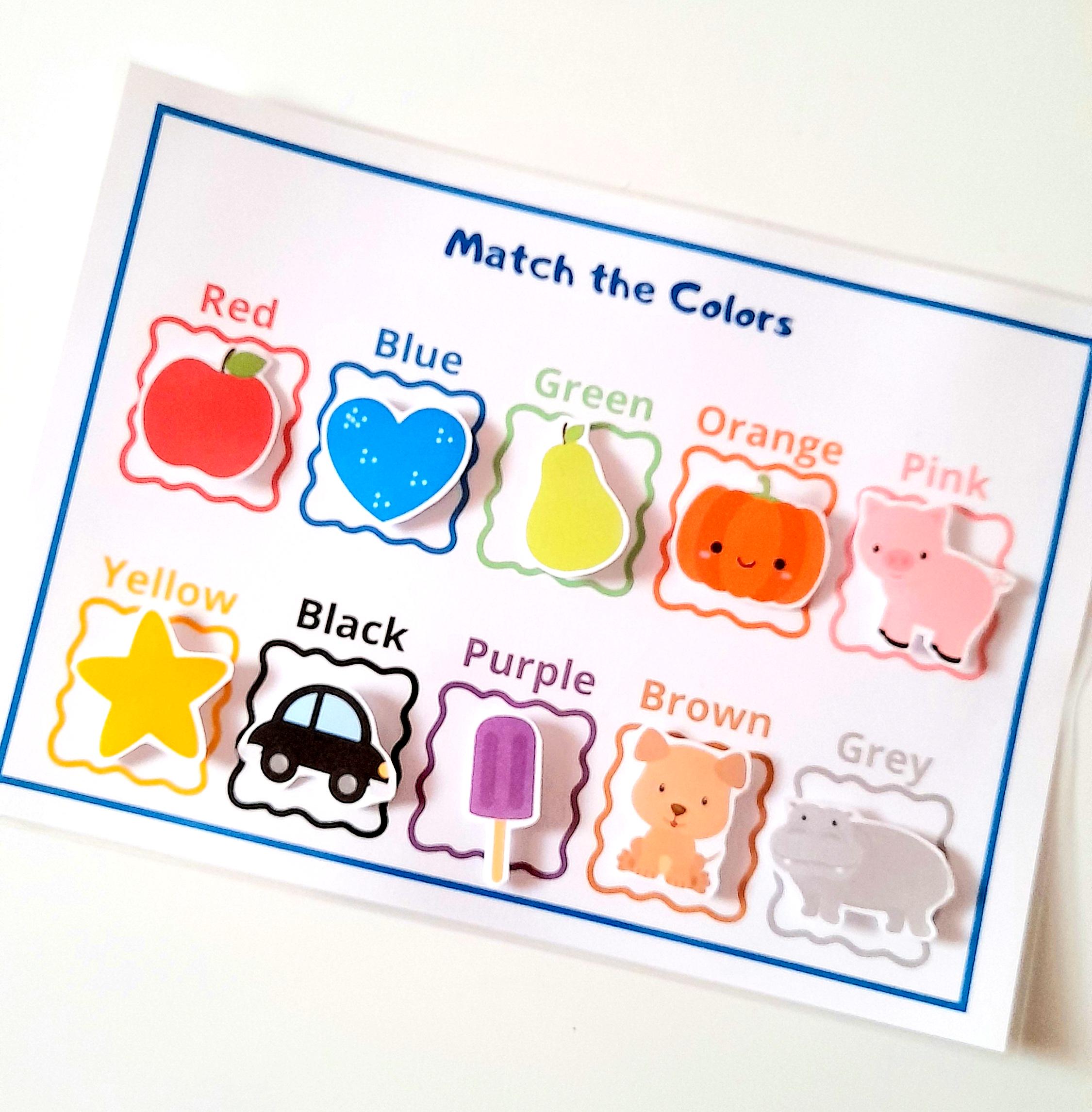Color Sorting Matching Game, Color Matching Activity - Etsy