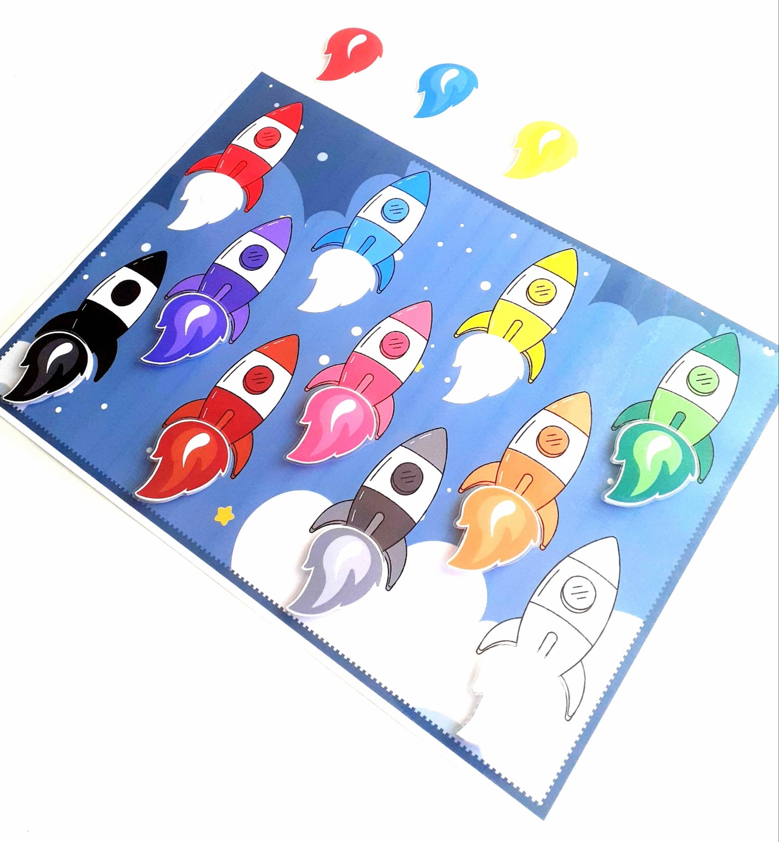 Color Sorting Matching Rocket Game Color Matching Activity - Etsy
