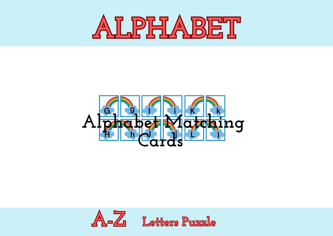 Alphabet Matching Cards Alphabet Matching Game Beginning - Etsy