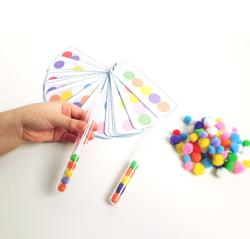 Color Activity With Pompoms, Fine Motor Activities for Toddlers and ...