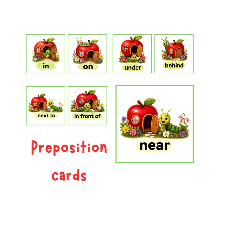 Prepositions Flashcards, Fine Motor Skills, Homeschool Worksheet ...