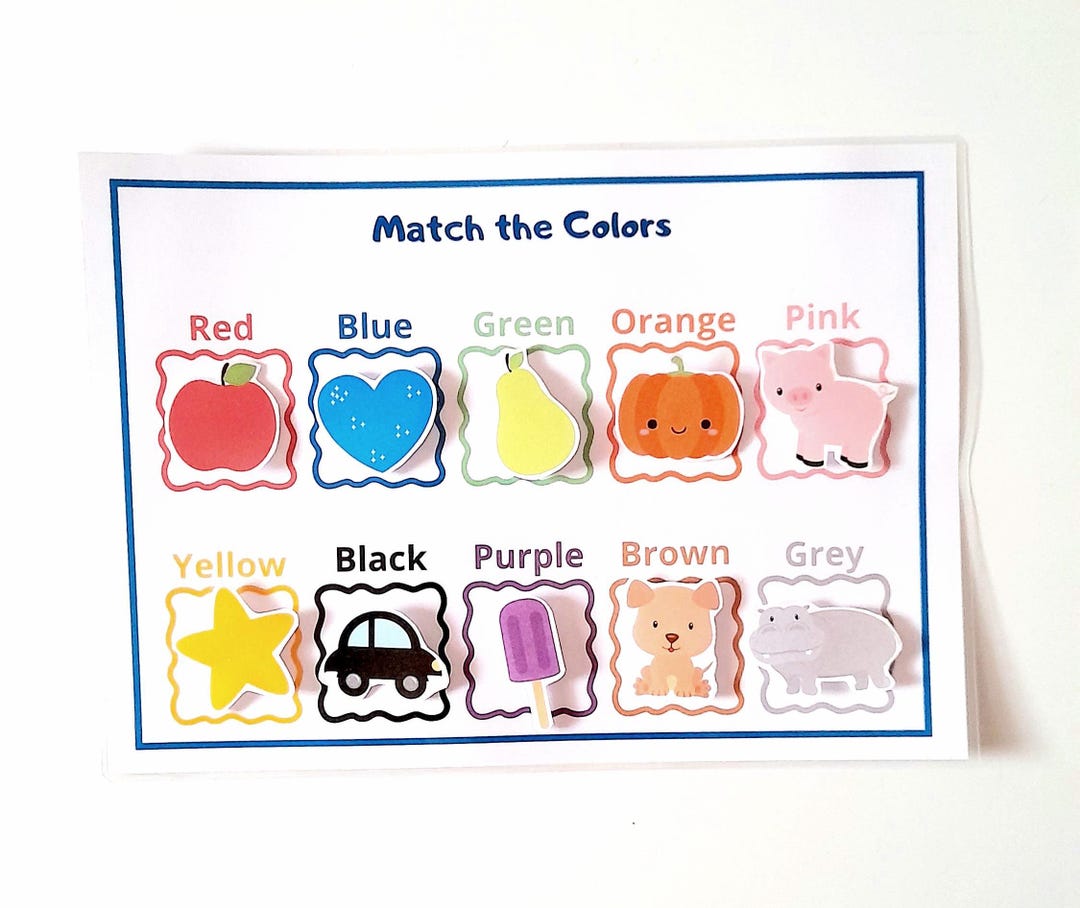 Color Sorting Matching Game, Color Matching Activity - Etsy