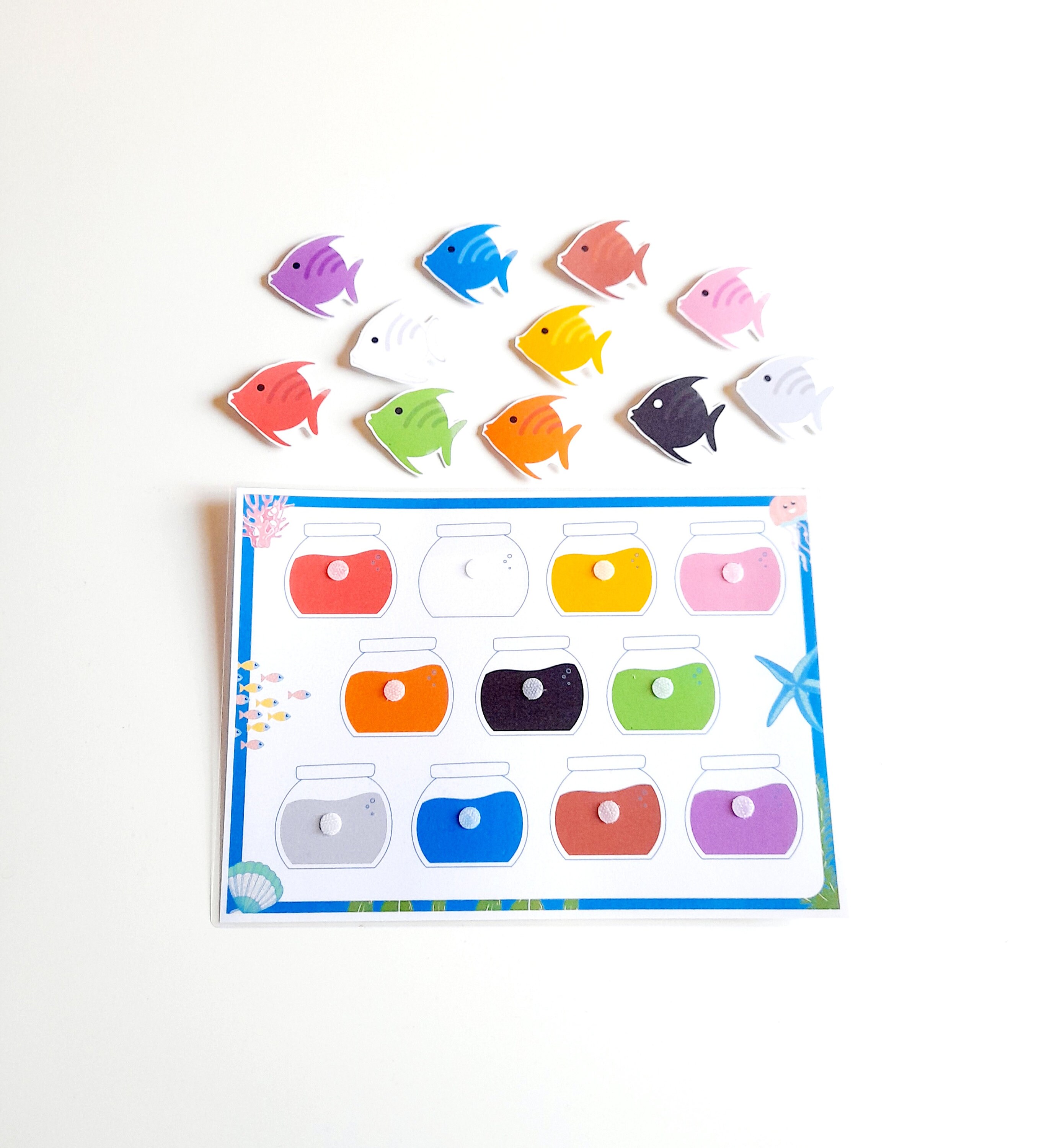 Color Activity With Fish Fine Motor Activities for Toddlers - Etsy