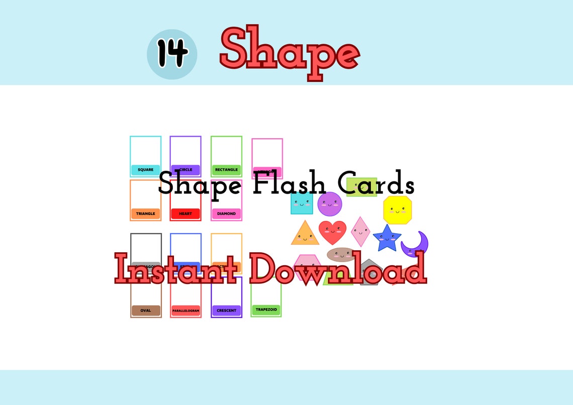 Shape Flash Cards, Shape Matching Worksheet, Shape Matching Game, Shape ...