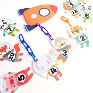 Space Counting Activity, Learn Numbers 1-20, Fine Motor Skills, 1-20 ...