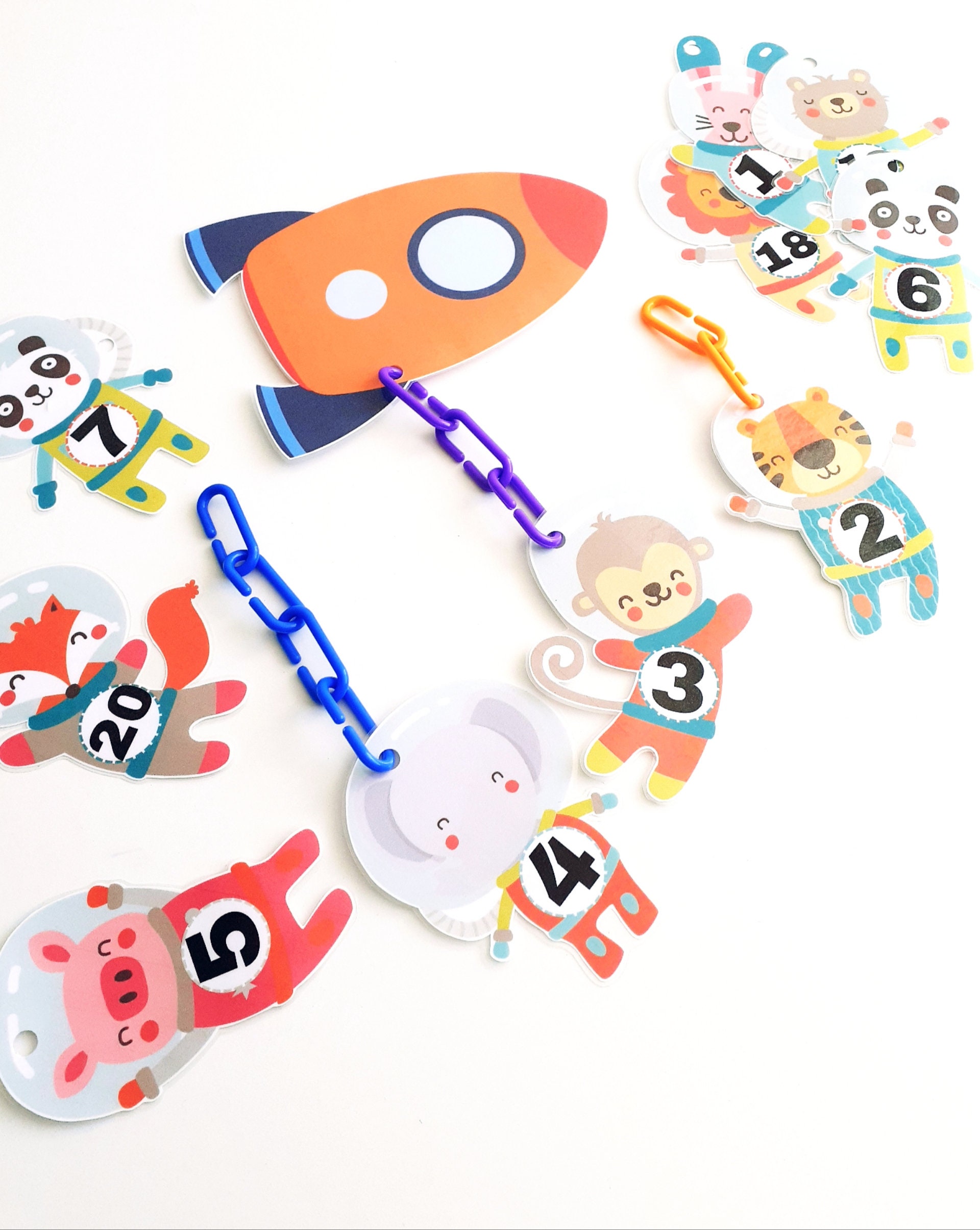 Space Counting Activity, Learn Numbers 1-20, Fine Motor Skills, 1-20 ...