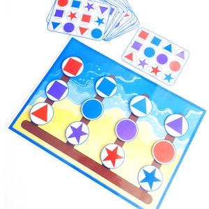 Printable Pattern Activity With Shapes, Shape Matching Game - Etsy UK