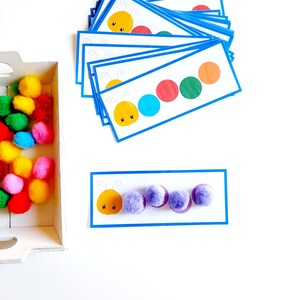 Color Activity With Pompoms and Fine Motor Skills Worksheet for ...