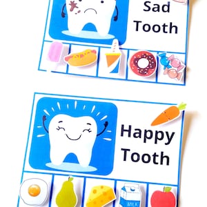 Sad and Happy Tooth, Dental Health Printable Worksheet for Toddlers ...
