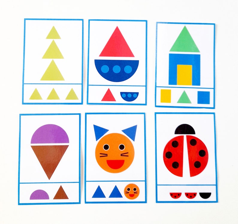 Puzzle Activity With Shapes and Pattern Activity for Toddlers - Etsy