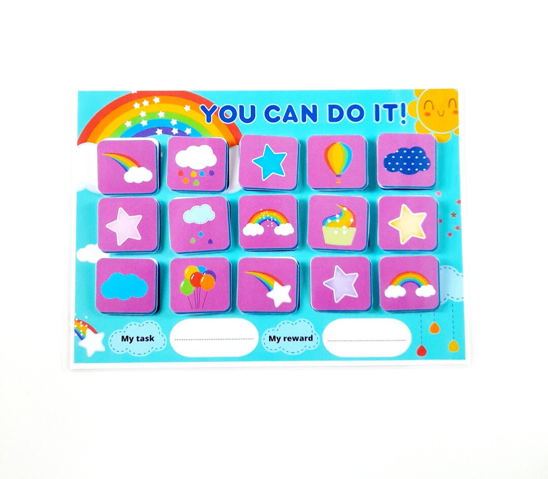 Rainbow Reward Chart, Printable Behavior Chart, Responsibility Chart ...