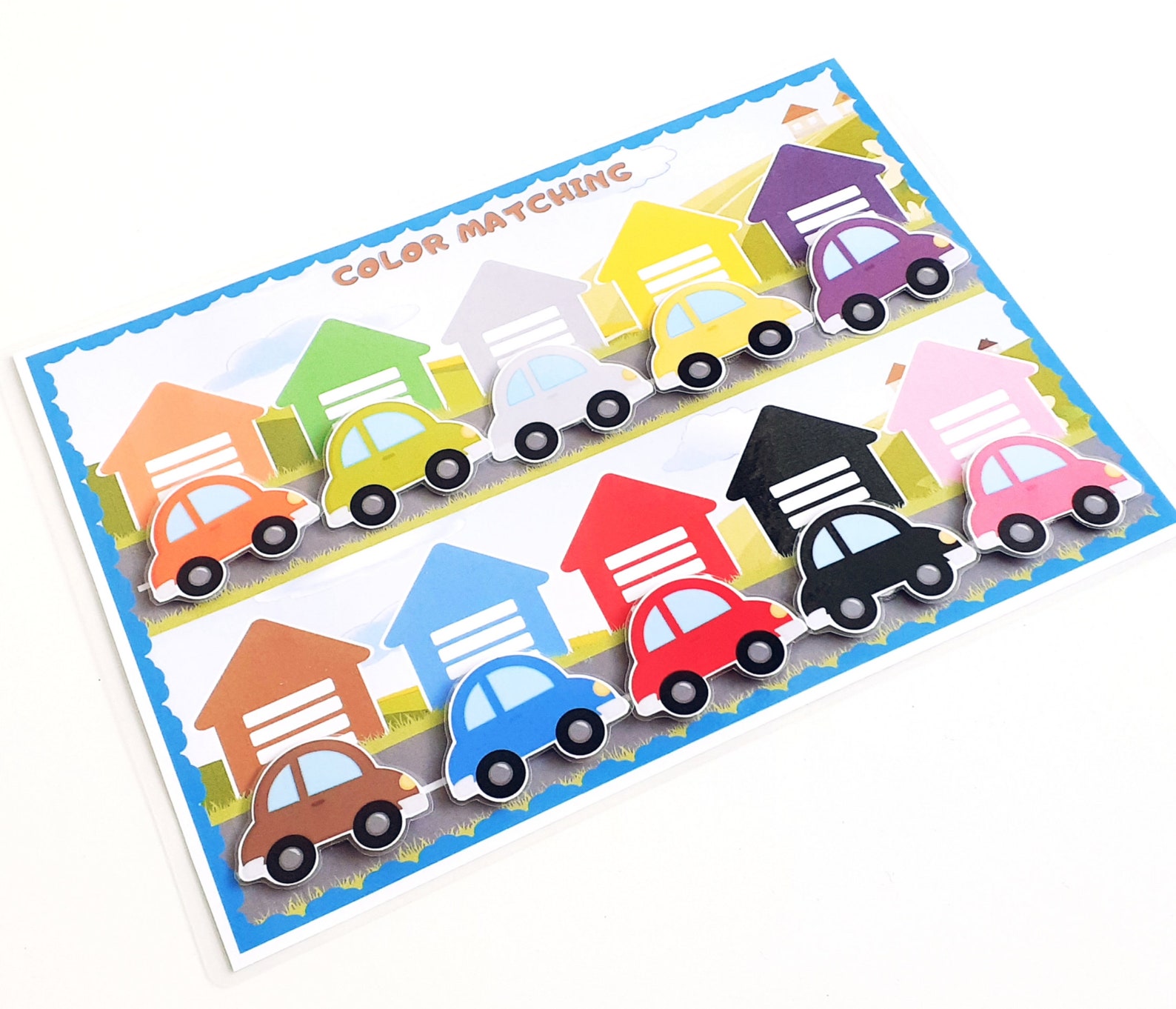 Color Sorting Matching Car Game, Color Matching Activity - Etsy