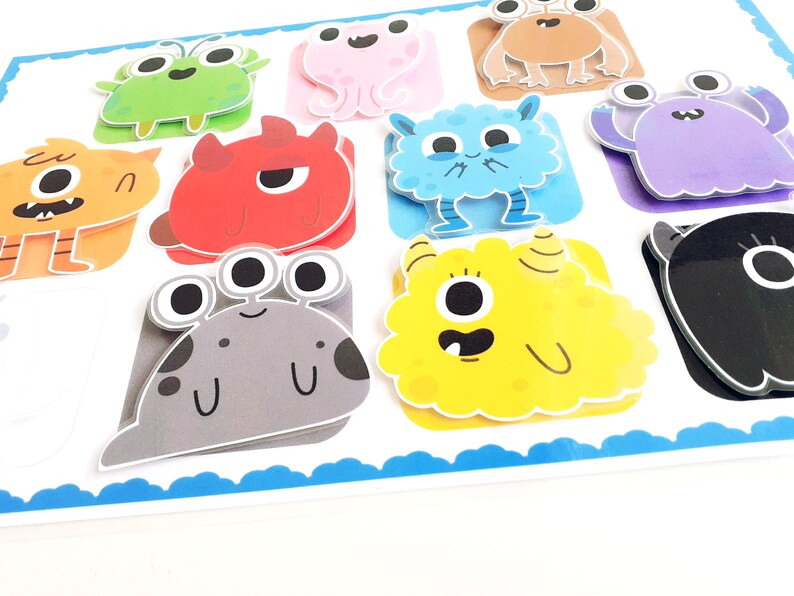 Monster Color Matching Worksheet Printable Color Matching - Etsy