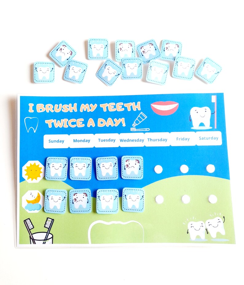 Teeth Brushing Chart Calendar for Kids and Daily Healthy Teeth - Etsy