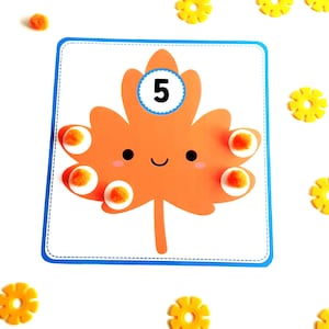 Leaf Counting Activity, Counting With Pompoms, Fine Motor Skills ...