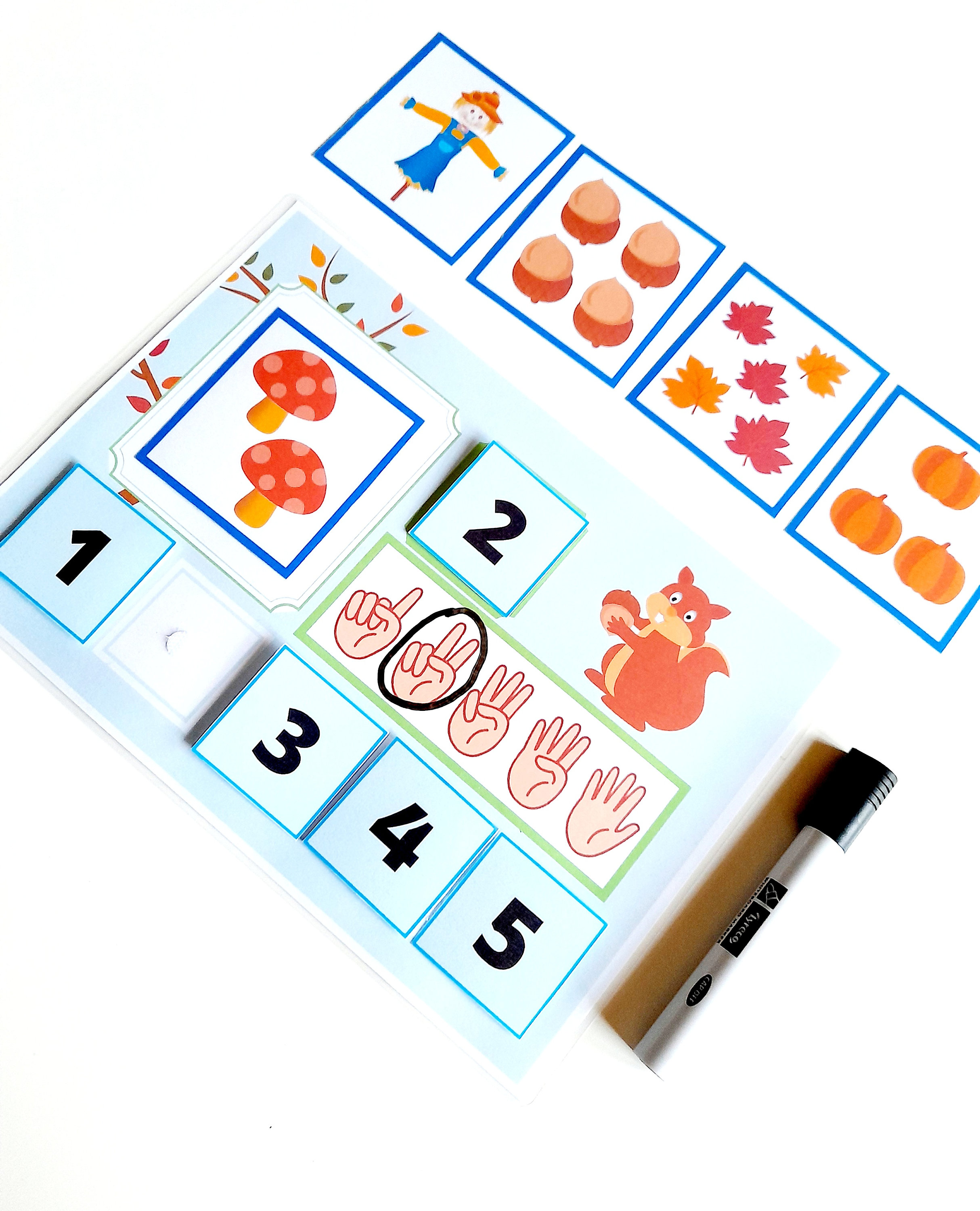 Autumn Counting Activity, Preschool Counting, Kindergarten Worksheets ...