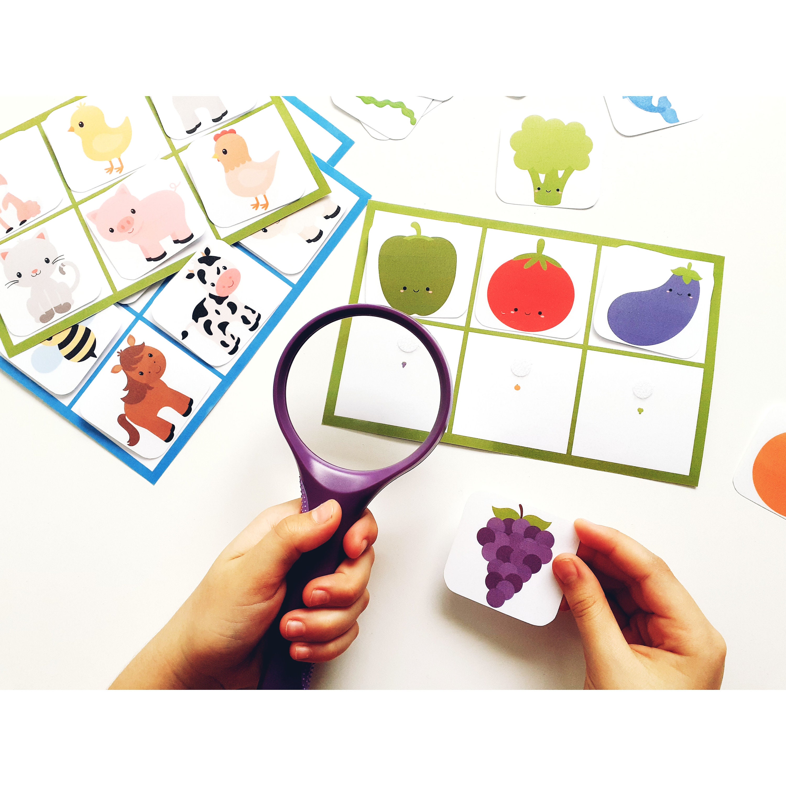Magnifying Matching Activity, Fine Motor Skills. - Etsy