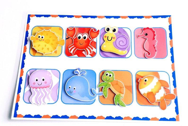 Sea Animal Matching Game Printable Activity for Toddlers and ...