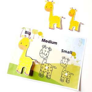 Size Activity for Preschoolers, Matching Activity, Big, Medium and ...