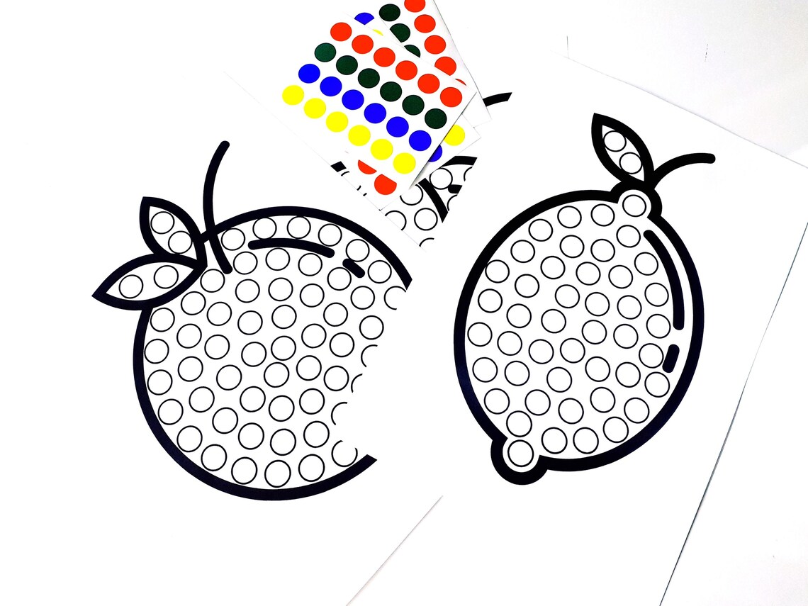 Fruits Dot Sticker Activity and Fine Motor Skills. - Etsy