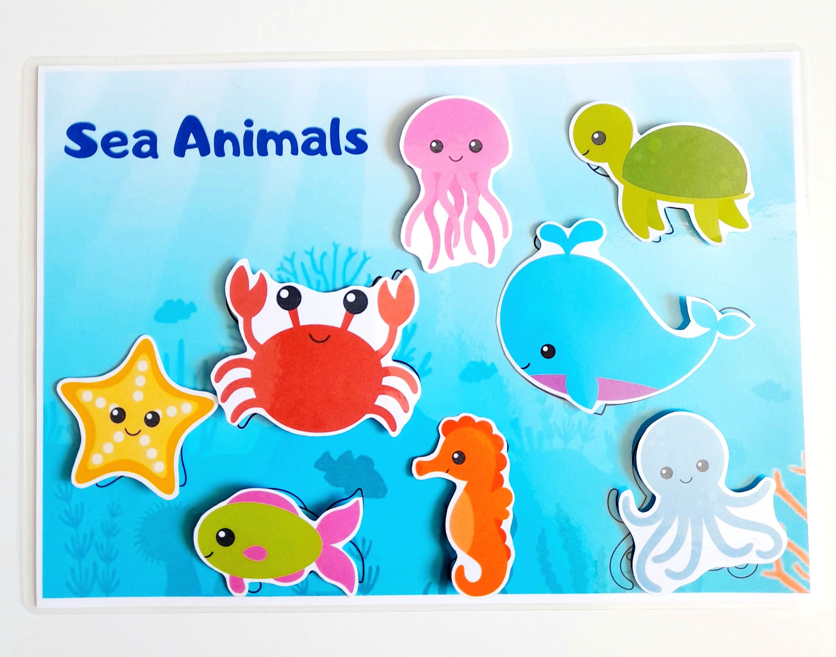 Animal Matching Game, Sea Animal Matching , Memory Game, Printable Game ...