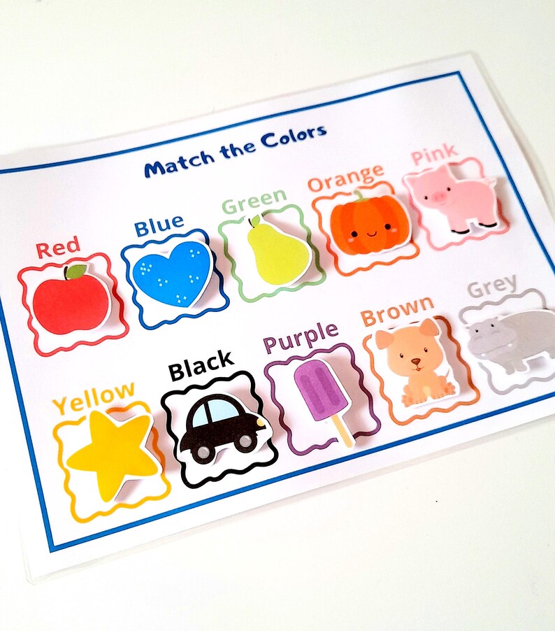 Color Sorting Matching Game, Color Matching Activity - Etsy
