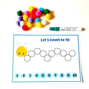 Caterpillar Counting Activity Numbers 1 to 10 Count for Kids - Etsy