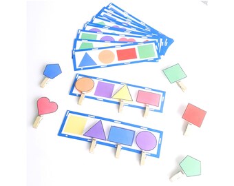 Shape Pattern Activity Shape Matching Game Fine Motor Skills - Etsy