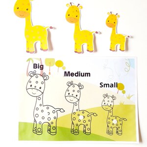 Size Activity for Preschoolers, Matching Activity, Big, Medium and ...
