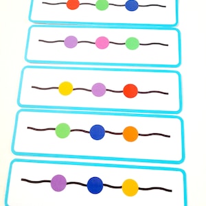Bead Threading Repeating Pattern Activity and Fine Motor Skills for ...