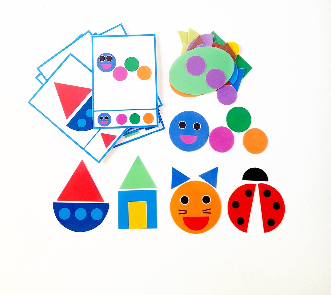 Puzzle Activity With Shapes and Pattern Activity for Toddlers - Etsy