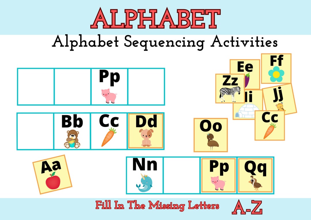 Alphabet Sequencing Activities, Fill in the Missing Letters, Alphabet ...